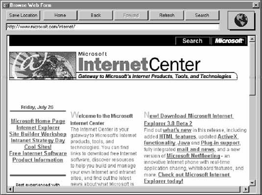 Using the WebBrowser Control